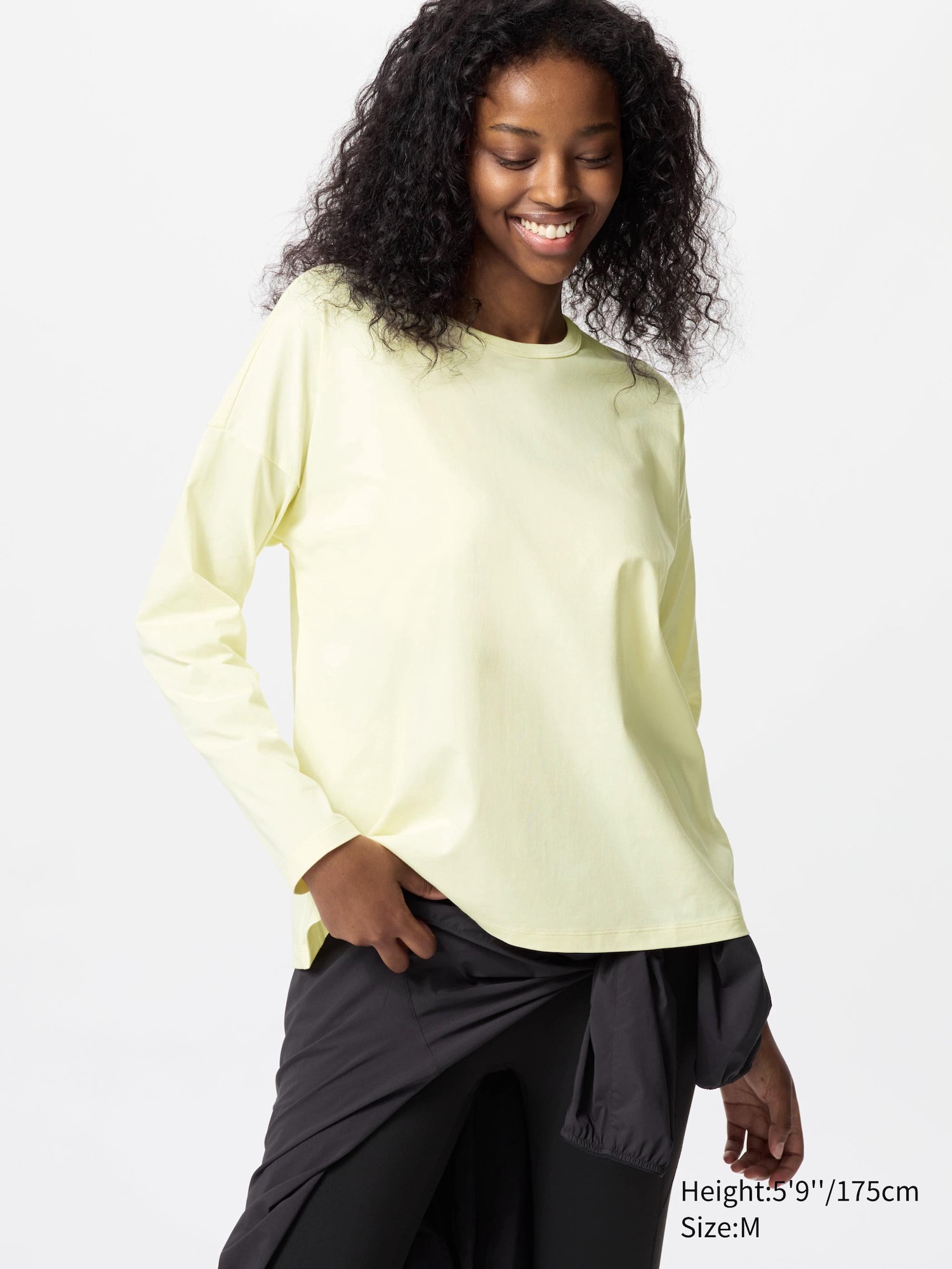 Check styling ideas for「AIRism Cotton Long Sleeve T-Shirt、Cotton Wide Pants」| UNIQLO PH