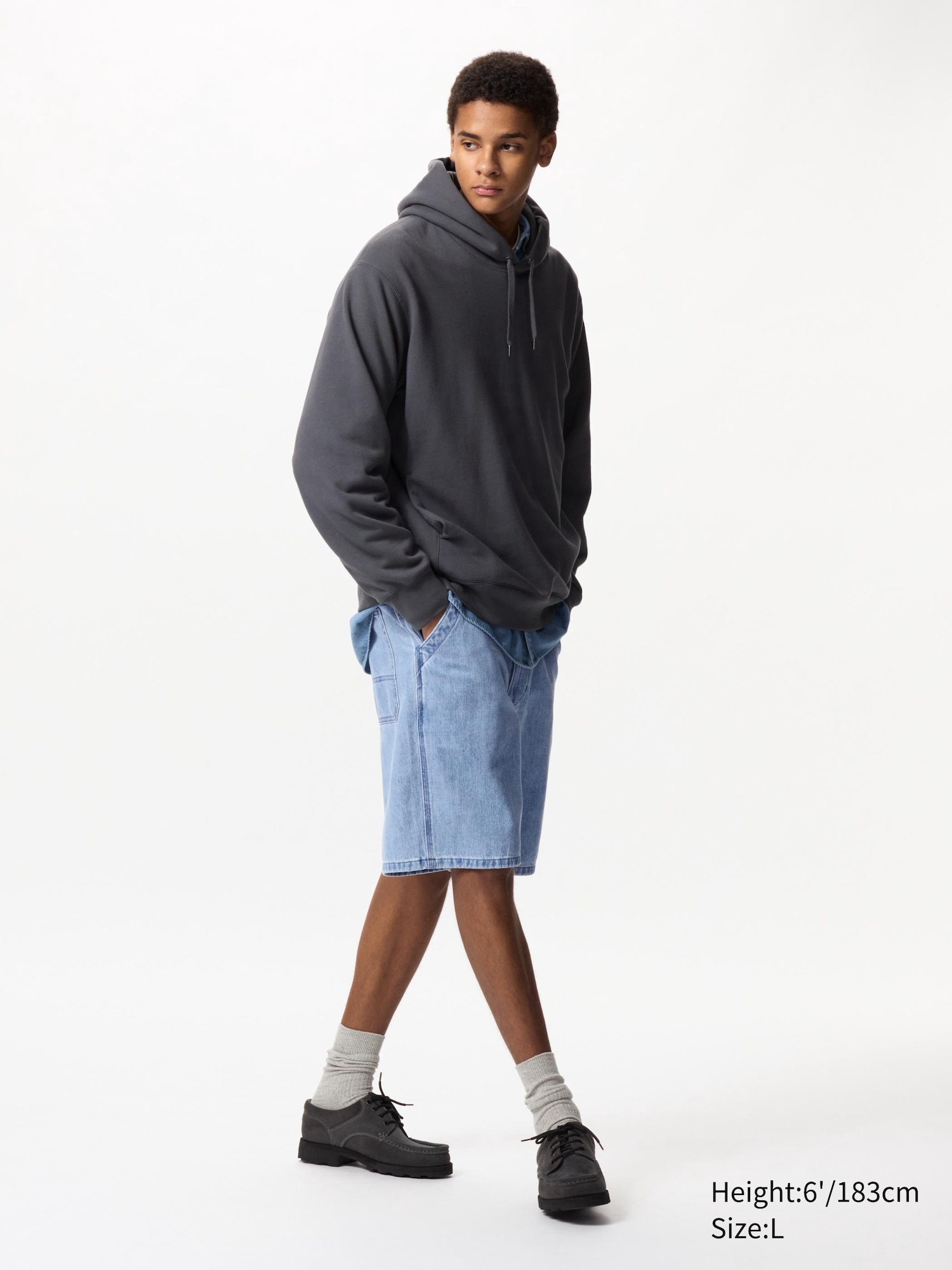 Check styling ideas for「Denim Work Shorts、Broadcloth Oversized Short ...