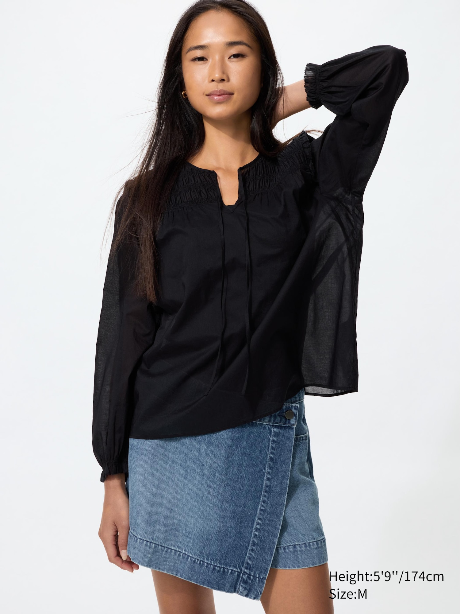 Check styling ideas for「Drapey Denim Skort、Denim Oversized Long Sleeve ...