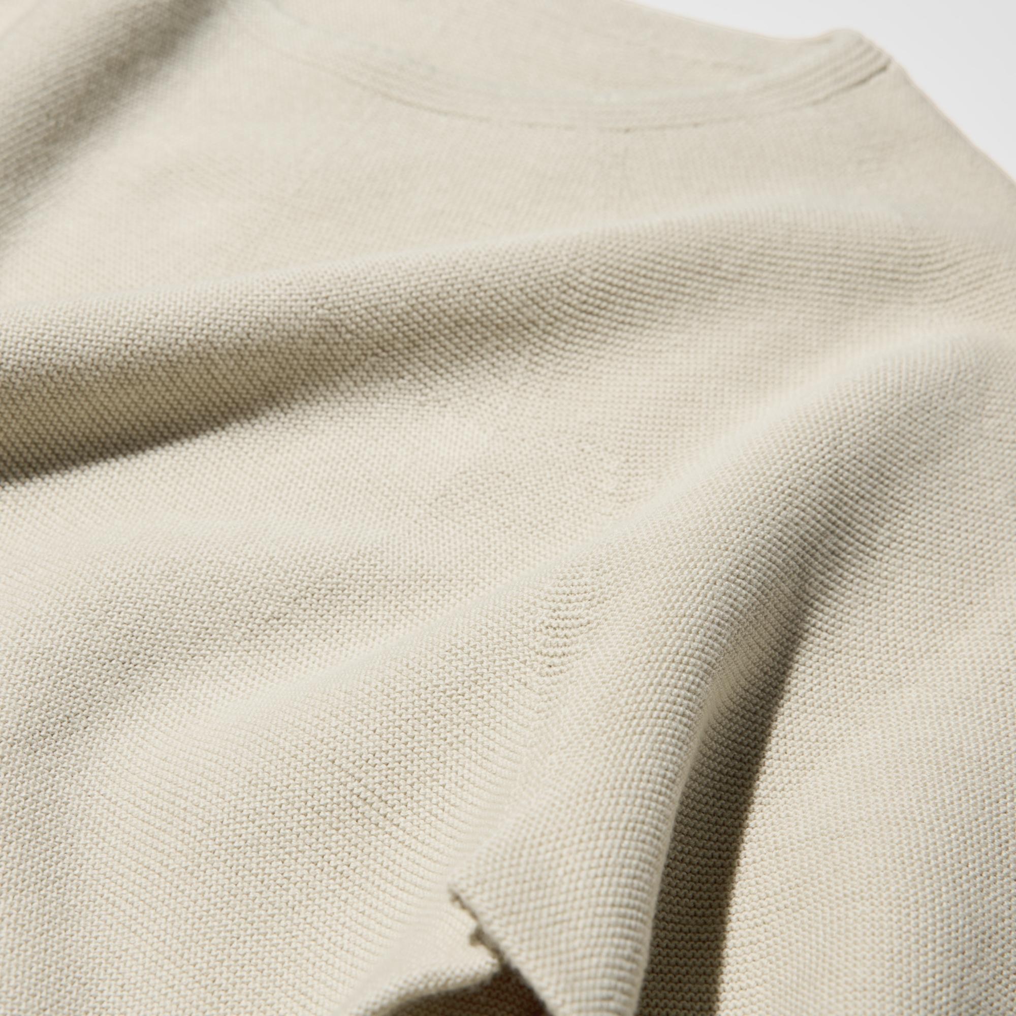 Women's 3D Knit Cotton Crew Neck Long Sleeve Sweater | UNIQLO SG