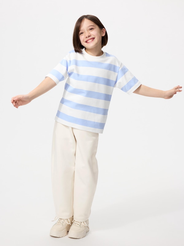 Kids AIRism Cotton Striped Crew Neck T-Shirt | UNIQLO SG