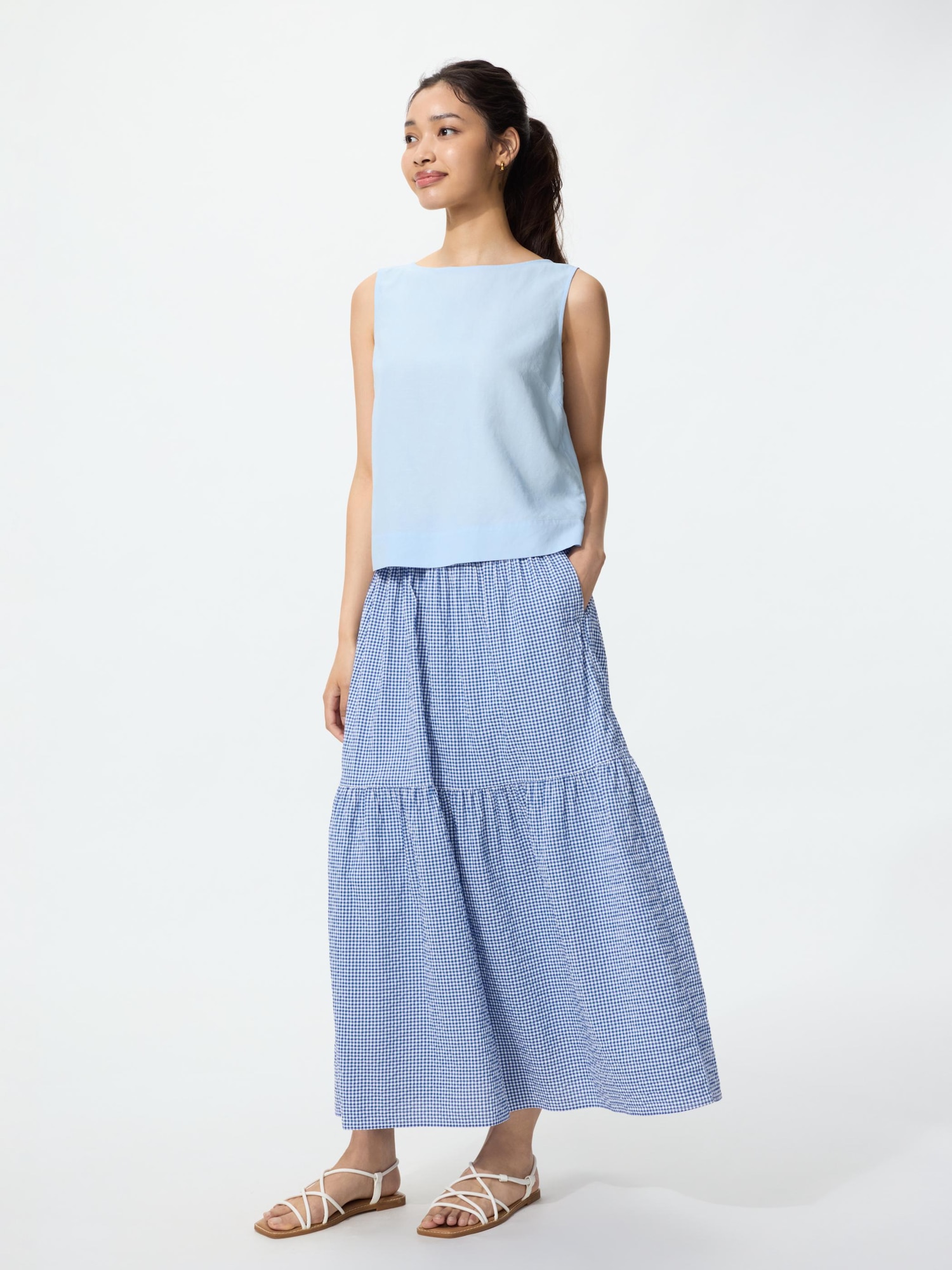 Women's Linen Blend Blouse Sleeveless | UNIQLO SG