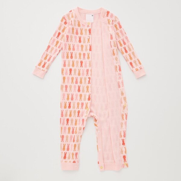 Joy of Print Long-Sleeve One-Piece Outfit (Rabbit) | UNIQLO US