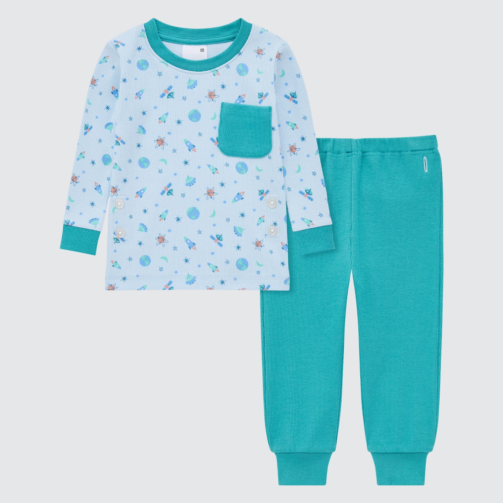 Ribbed Long-Sleeve Pajamas (Space/Rocket) | UNIQLO US