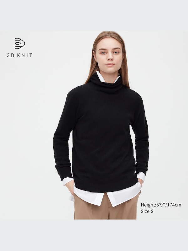 3D Knit Cashmere Turtleneck Long-Sleeve Sweater | UNIQLO US