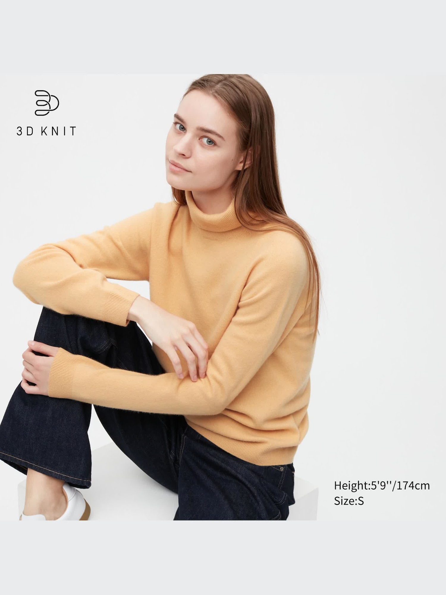 3D Knit Cashmere Turtleneck Long-Sleeve Sweater | UNIQLO US