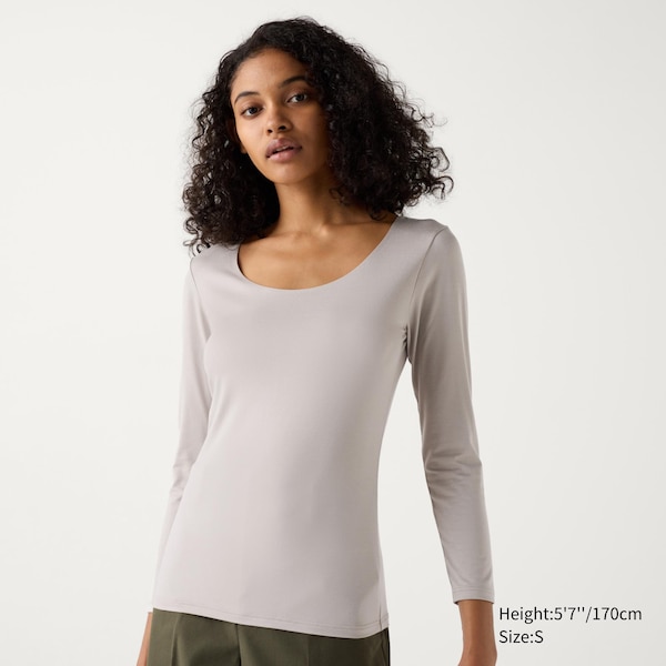 WOMEN HEATTECH SCOOP NECK LONG SLEEVE T-SHIRT | UNIQLO US