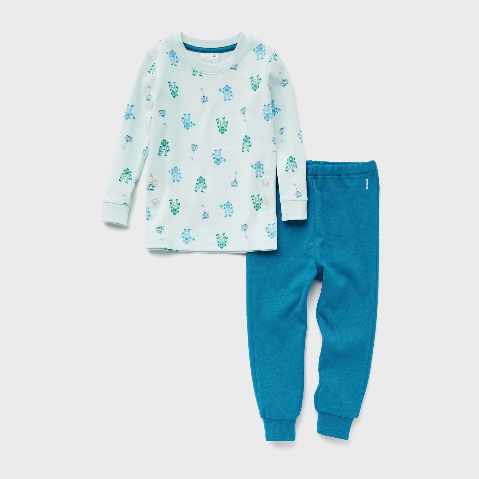 Soft Stretch Cotton Long-Sleeve Pajamas (Robot) | UNIQLO US