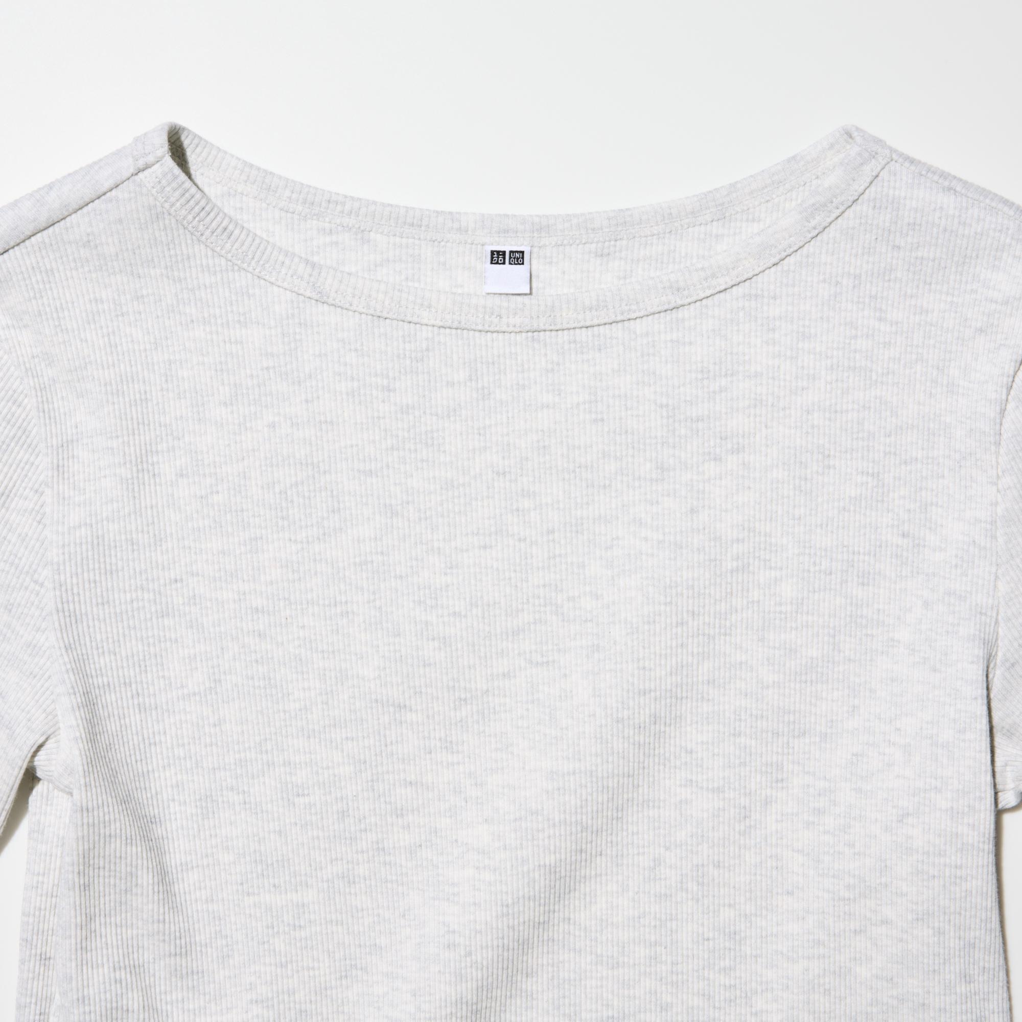 Boat Neck Ribbed T-Shirt | Half Sleeve | UNIQLO US