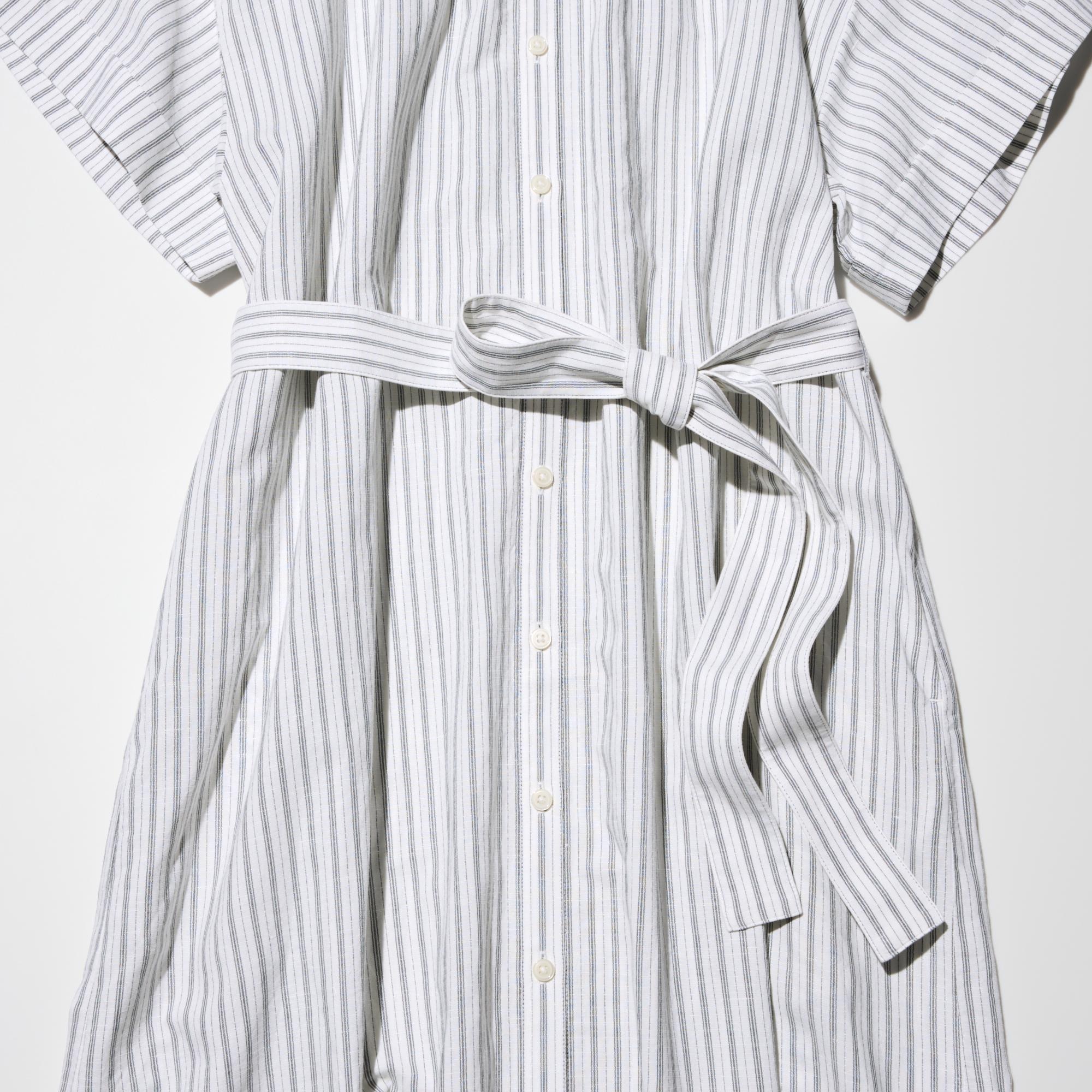 Linen Blend Relaxed Dress | Striped | UNIQLO US