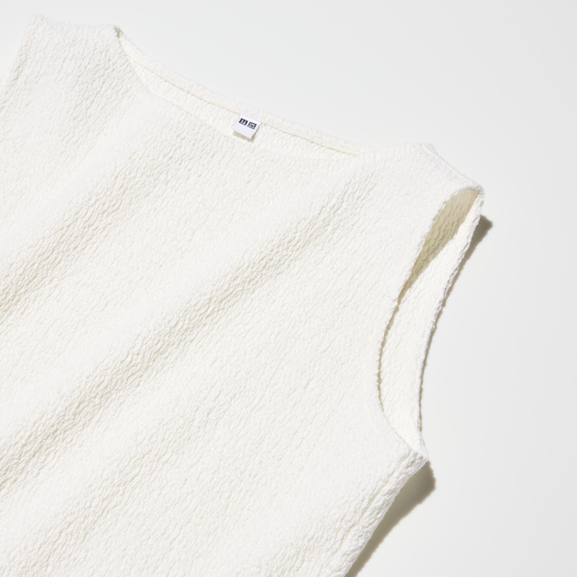 Women's Shirring Boat Neck Sleeveless T-Shirt | UNIQLO US