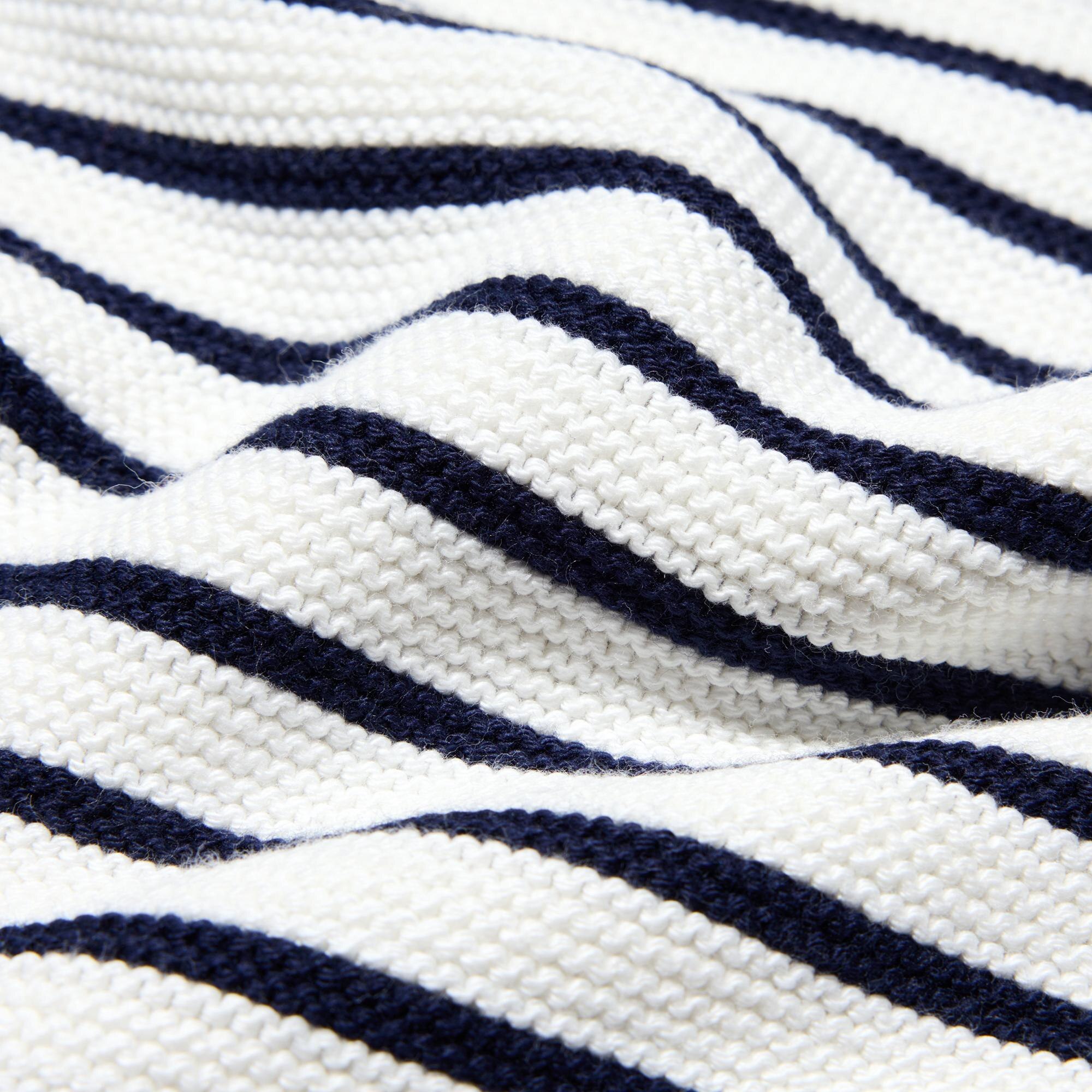 Women's 3D Knit Cotton Relaxed Sweater | V-Neck | Striped | UNIQLO US