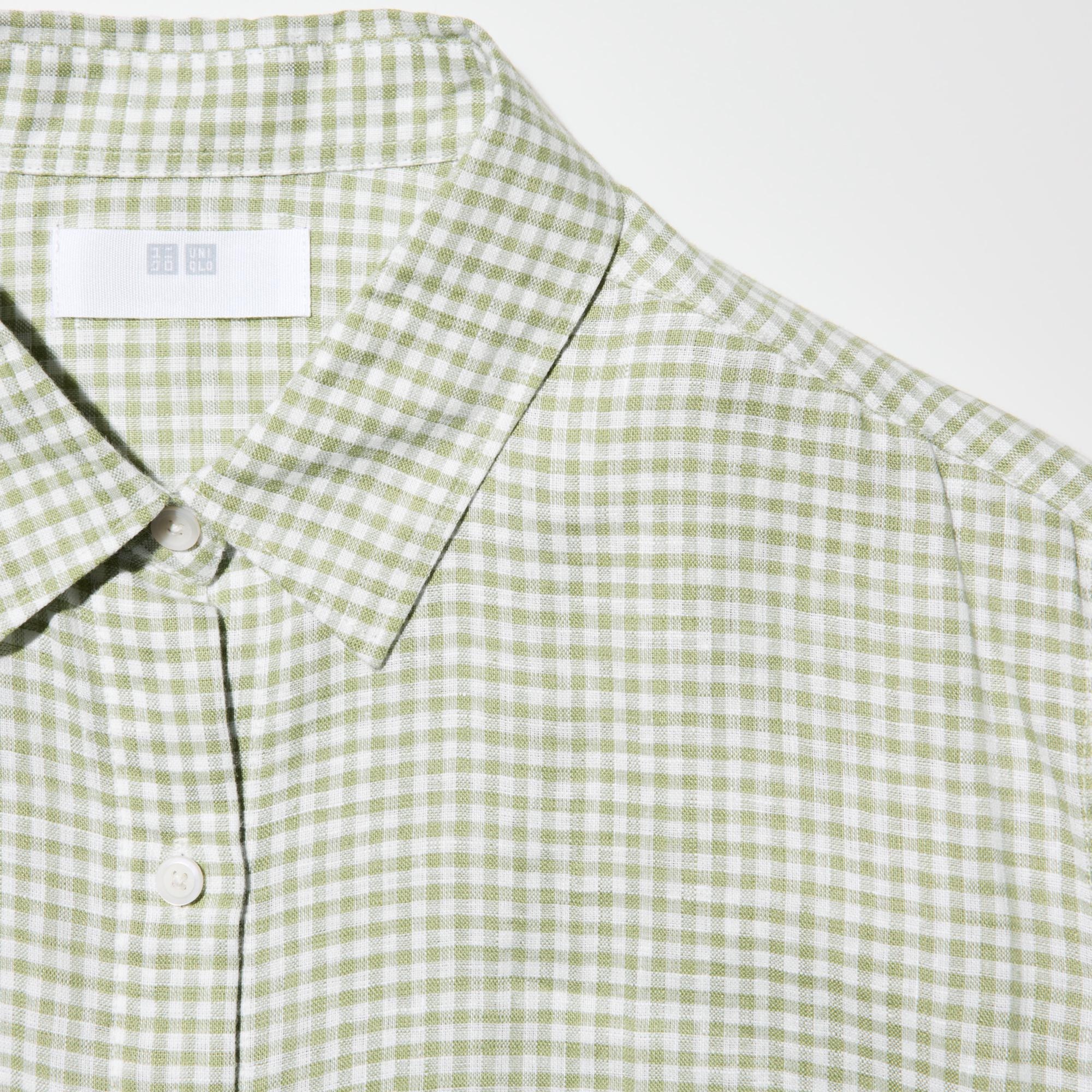 Women's Premium Linen Shirt | Gingham | UNIQLO US