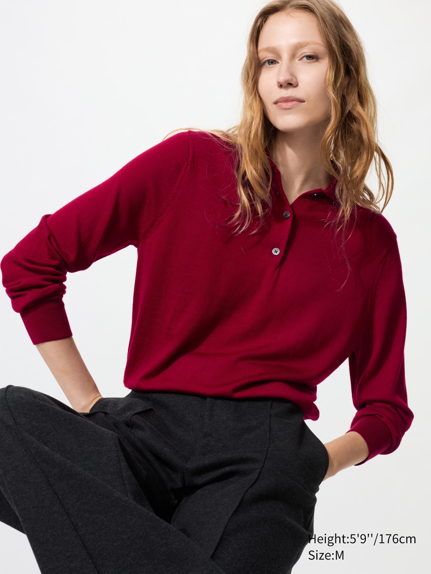 Women's Merino Polo Sweater | UNIQLO US