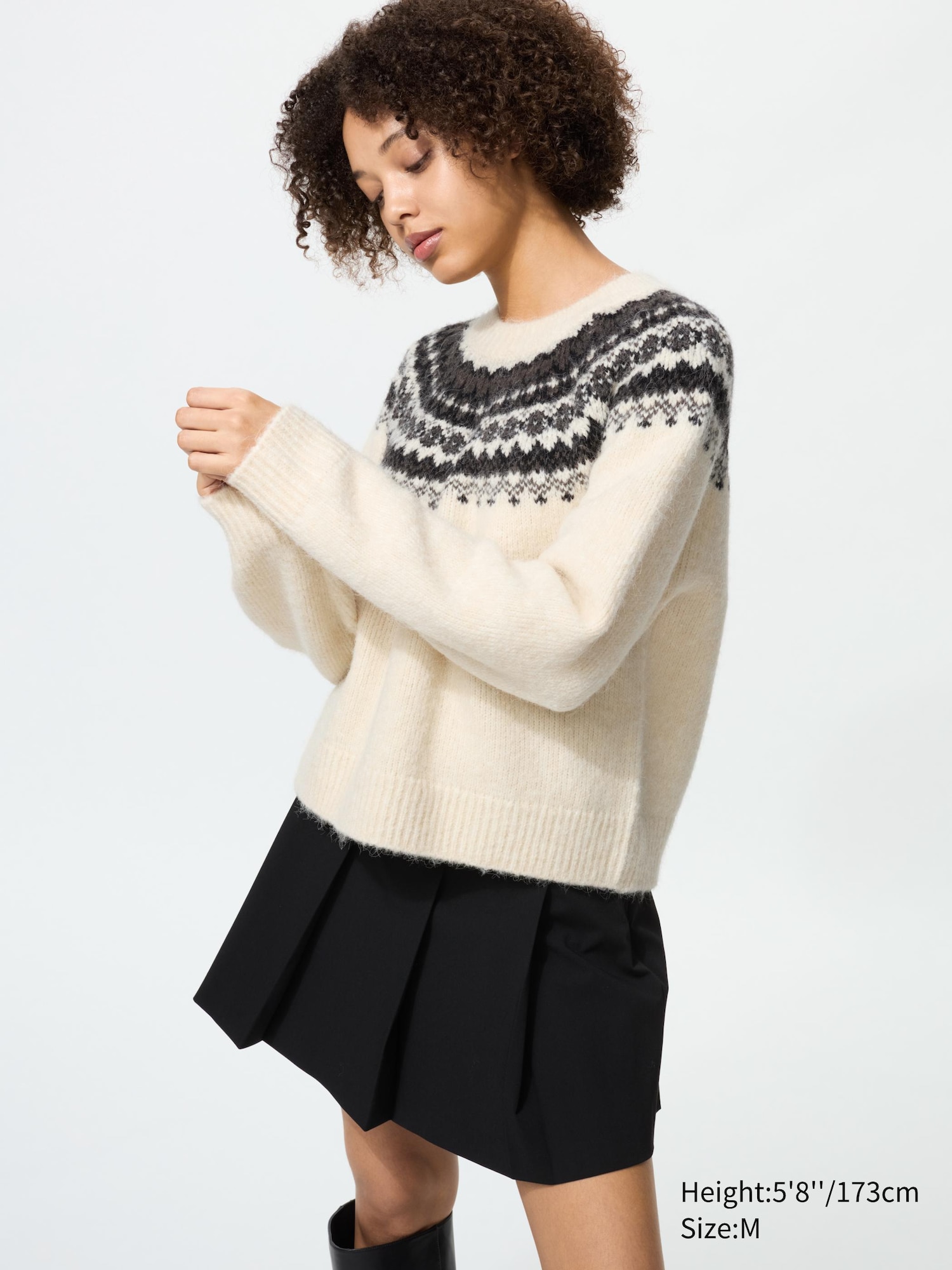 Fluffy Fair Isle Sweater | UNIQLO US
