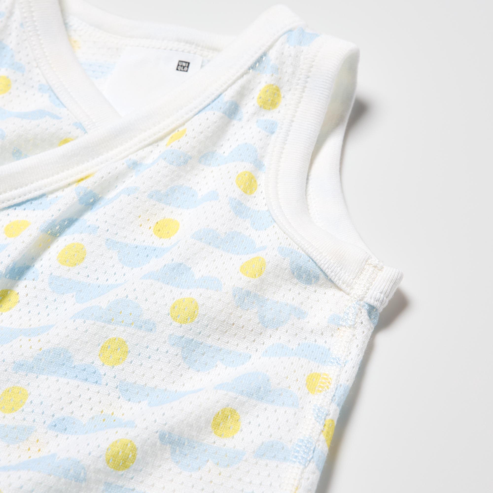 Baby Baby Sleeveless Cotton Mesh Bodysuits | Open Front | Printed ...